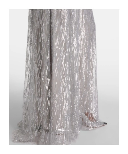 Monique Lhuillier Sequined Tulle Gown