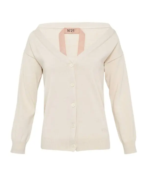 N.21 V-neck Cardigan - Beige