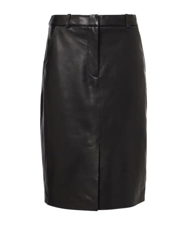 Veronica Beard Maxine High-rise Leather Pencil Skirt - Black