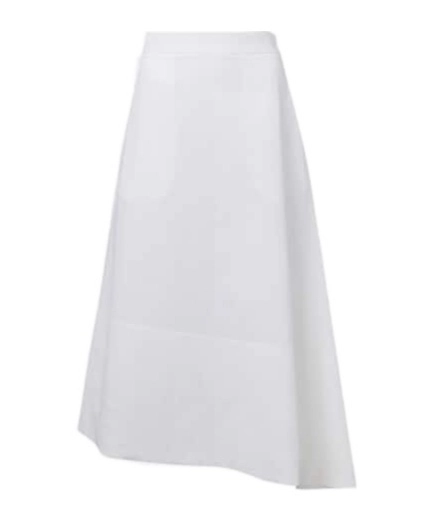 JIL SANDER Asymmetric Linen Midi Skirt - White