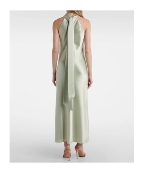 Galvan Sienna Satin Maxi Dress With Scarf Detail - White