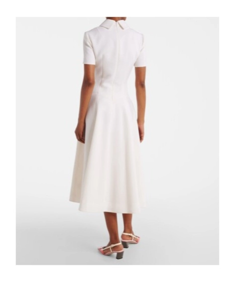 EMILIA WICKSTEAD Jody Pleated Wool Midi Dress - White