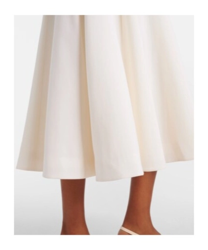 EMILIA WICKSTEAD Jody Pleated Wool Midi Dress - White