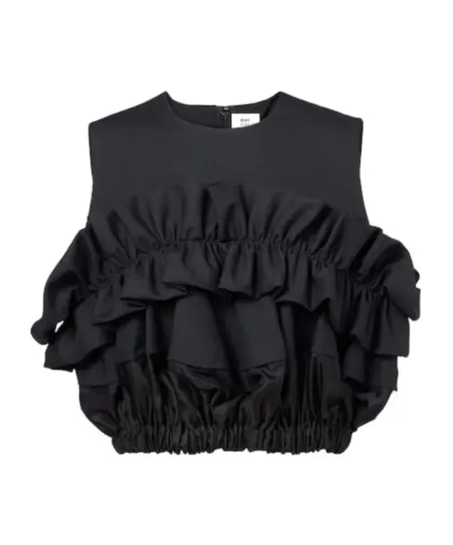 Comme Des Garçons Ruffled Wool Top