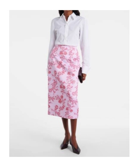 EMILIA WICKSTEAD Lorelei Floral Taffeta Faille Pencil Skirt