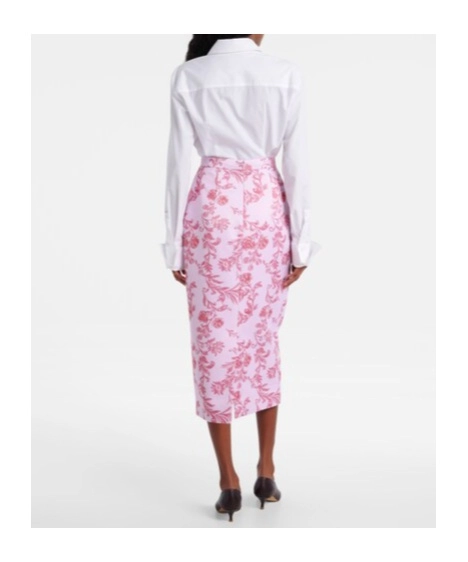 EMILIA WICKSTEAD Lorelei Floral Taffeta Faille Pencil Skirt