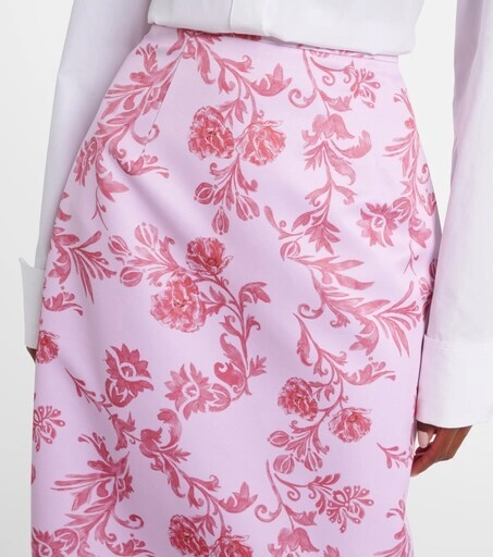 EMILIA WICKSTEAD Lorelei Floral Taffeta Faille Pencil Skirt