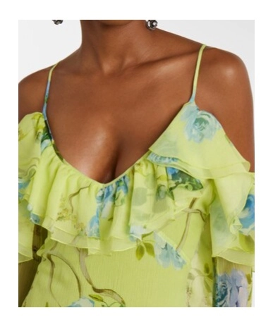 Blumarine Floral Silk Crepe Gown