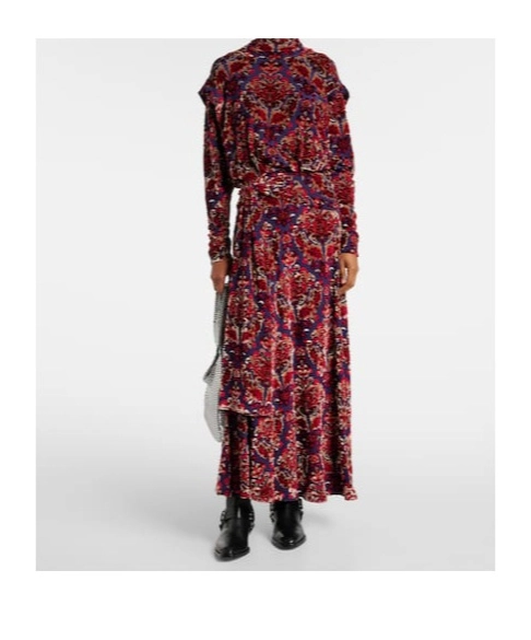 Rabanne Draped Jacquard Maxi Dress