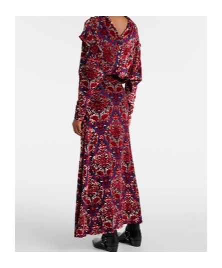 Rabanne Draped Jacquard Maxi Dress