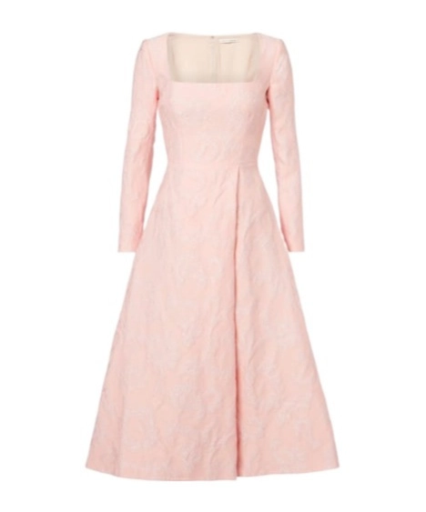 EMILIA WICKSTEAD Glenda Embroidered Crepe Midi Dress - Nude