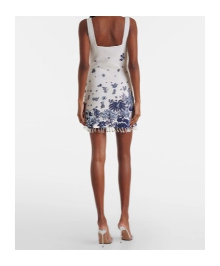 Staud Le Sable Fringed Beaded Minidress