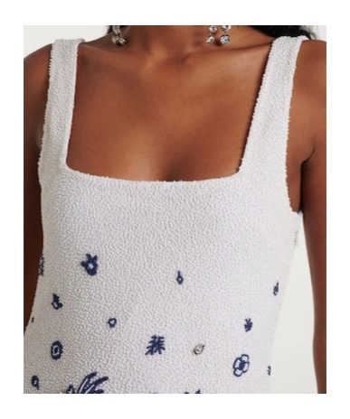 Staud Le Sable Fringed Beaded Minidress
