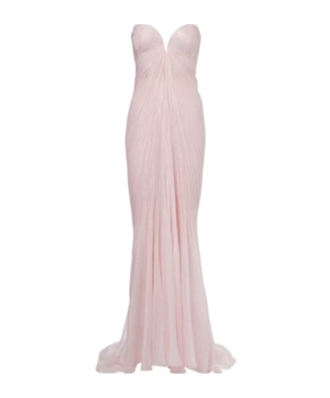 MARIA LUCIA HOHAN Pleated Silk-blend Chiffon Gown