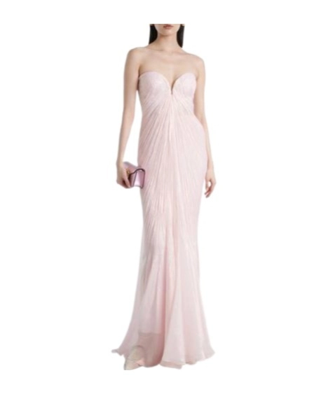 MARIA LUCIA HOHAN Pleated Silk-blend Chiffon Gown