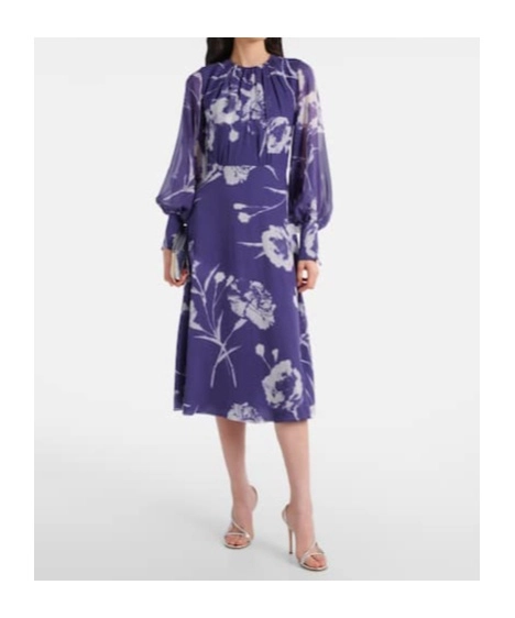 Erdem Floral Silk Voile Midi Dress