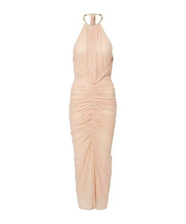 MUGLER Pleated Sleeveless Dress