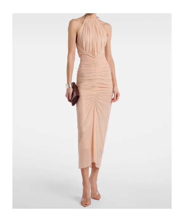 MUGLER Pleated Sleeveless Dress