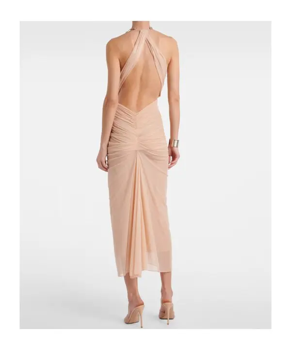 MUGLER Pleated Sleeveless Dress