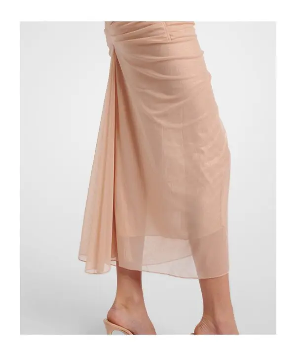 MUGLER Pleated Sleeveless Dress