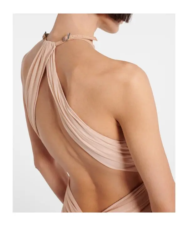 MUGLER Pleated Sleeveless Dress
