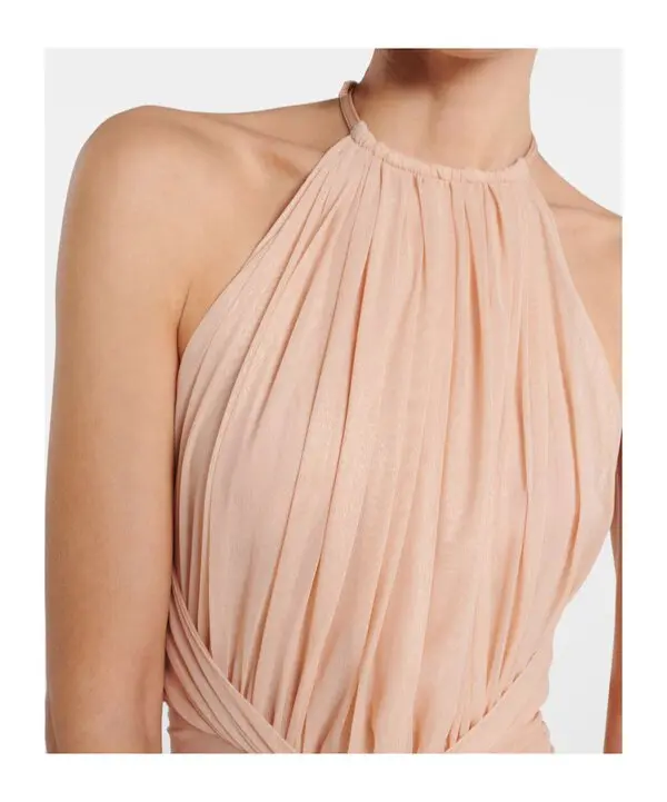 MUGLER Pleated Sleeveless Dress