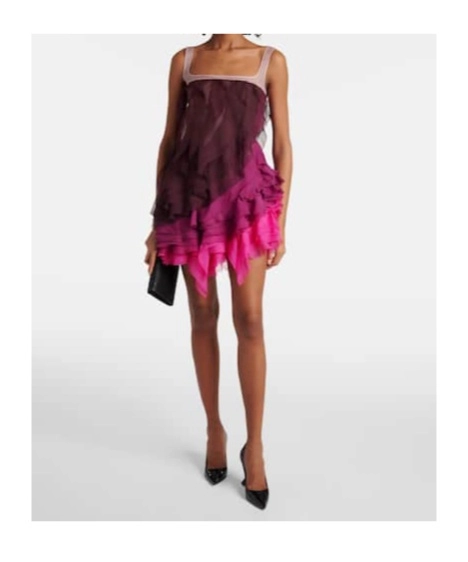 NENSI DOJAKA Kiera Ruffled Mini Dress - Red