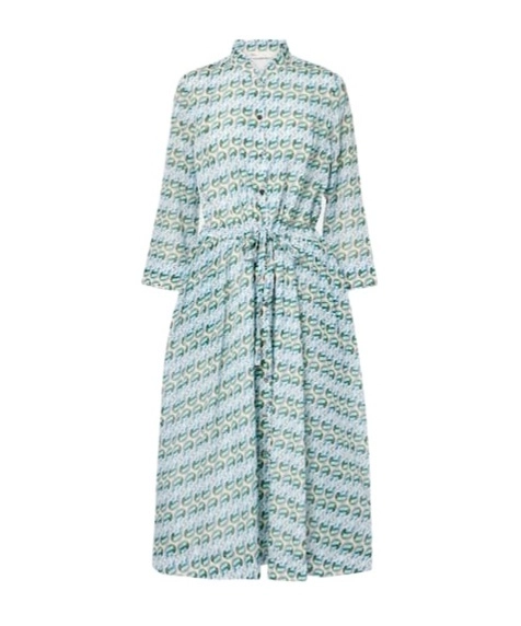 Tory Burch Printed Silk And Cotton Midi Dress - Gray