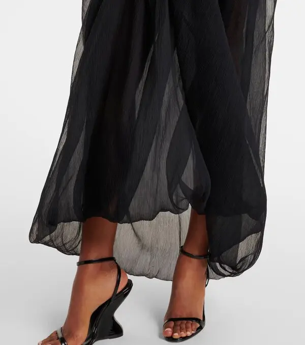 Magda Butrym Ruffled Silk Tulle Maxi Skirt