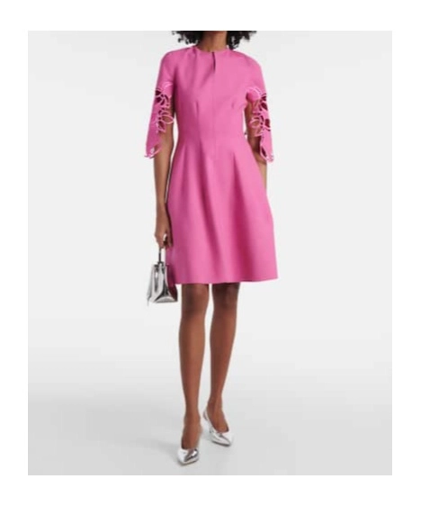 Oscar De La Renta Embroidered Wool-blend Lace Midi Dress