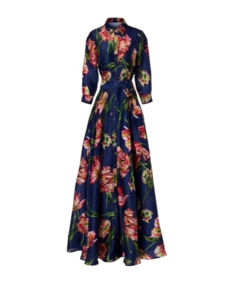 Carolina Herrera Floral Gazar Gown