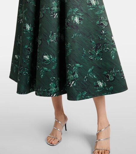 EMILIA WICKSTEAD Mara Floral Taffeta Gown - Green