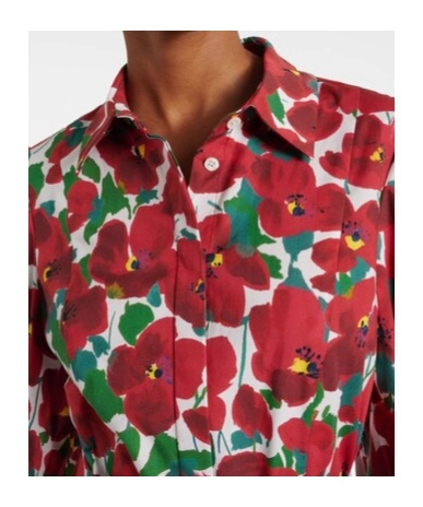 Carolina Herrera Floral Cotton-blend Shirt Dress