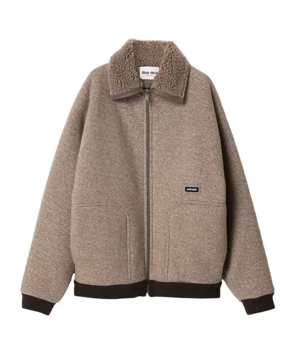 Miu Miu Logo-patch Zipped Jacket