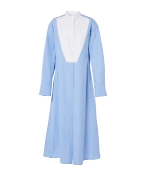 JIL SANDER Pinstripe Cotton Shirt Dress