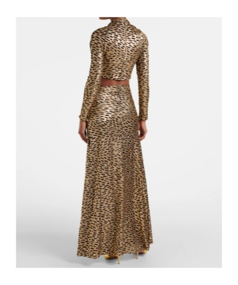 Rabanne Tiger Gathered Lame Maxi Skirt