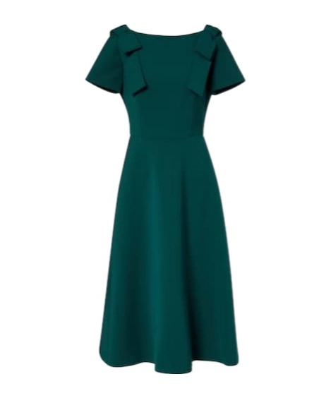 Carolina Herrera Bow-detail Crêpe Midi Dress - Green