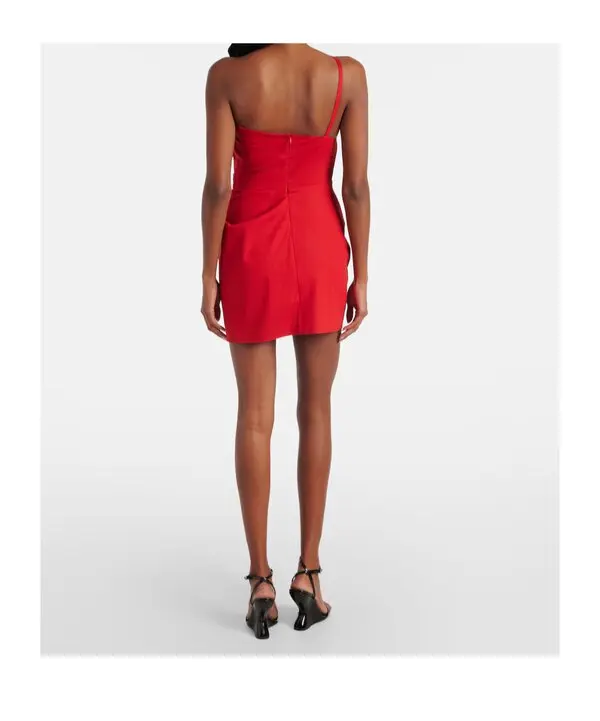 Magda Butrym One-shoulder Floral Appliqué Mini Dress