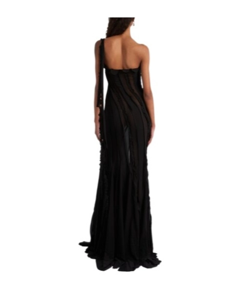 Blumarine Draped One-shoulder Gown