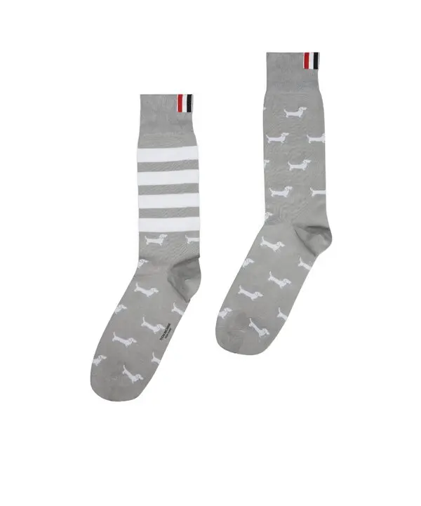 Thom Browne Printed-motif Socks - Gray