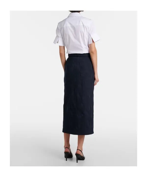Erdem Floral Cotton-blend Jacquard Midi Skirt