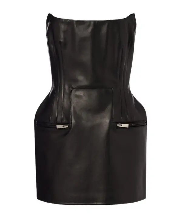 Magda Butrym Leather Bustier Minidress