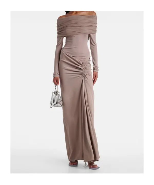 Christopher Esber Sonora Off-shoulder Jersey Gown
