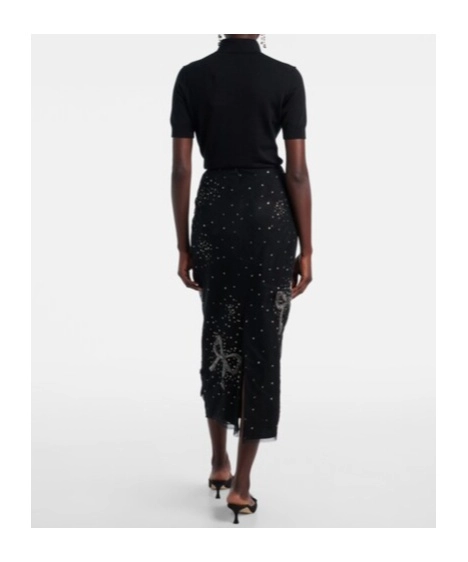 Carolina Herrera Embellished Sheer Midi Skirt