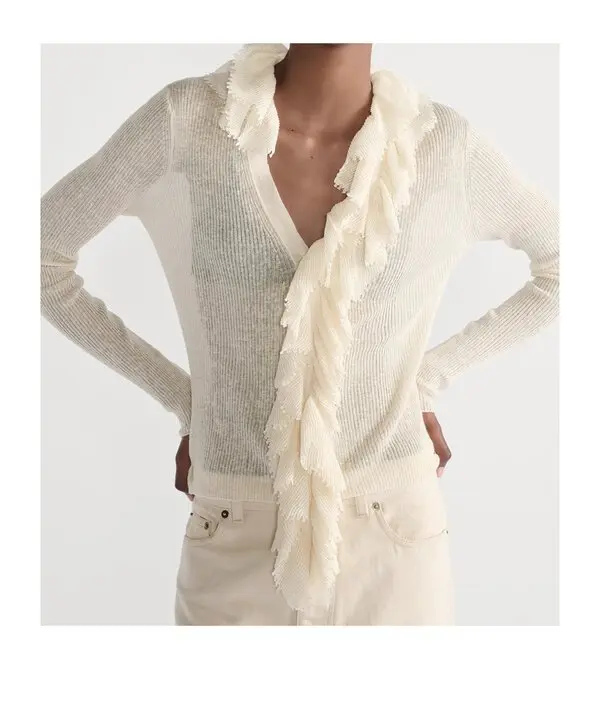 Dior Cardigan With Removable Ruched Collar