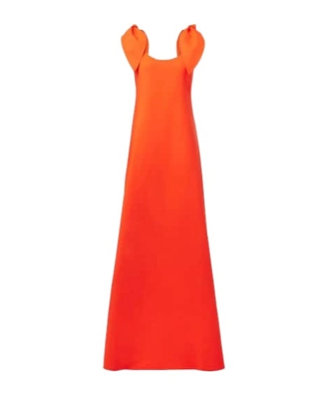 Oscar De La Renta Wool-blend Gown With Bow Detail - Red
