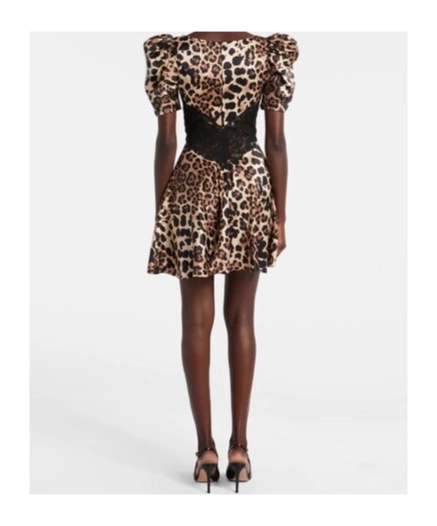 RODARTE Leopard-print Silk Satin Minidress
