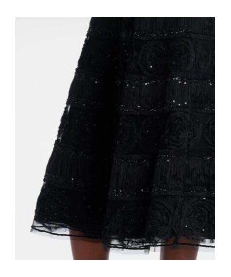 Carolina Herrera Floral-appliqué Sequined Gown