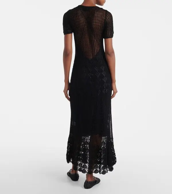 NILI LOTAN Crochet Knit Maxi Dress