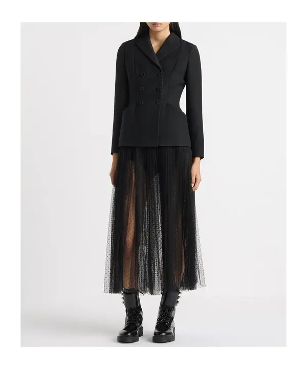 Dior Mid-length Pleated Tulle Skirt - Black